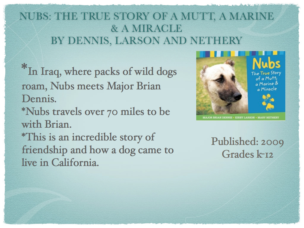 Young Adult Reading Machine: Nubs: The true story of a mutt, a marine ...
