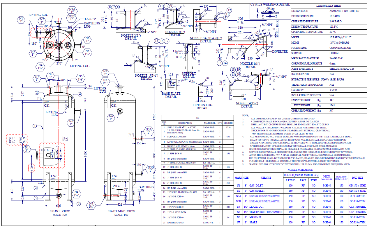 Pressure Vessel Design & Drafting Using Solidworks