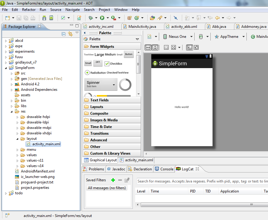 Android Simple Tutorials With Example A Simple Form Button Edittext Textview