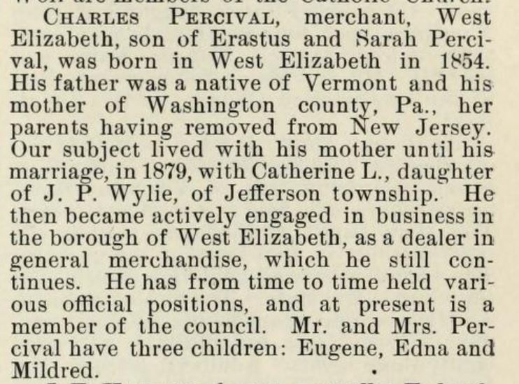 Family History: Sarah Bedell Lapsley Percival