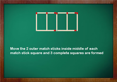 3 Squares using 9 match sticks | IQVille - - Perfect place for Logical ...
