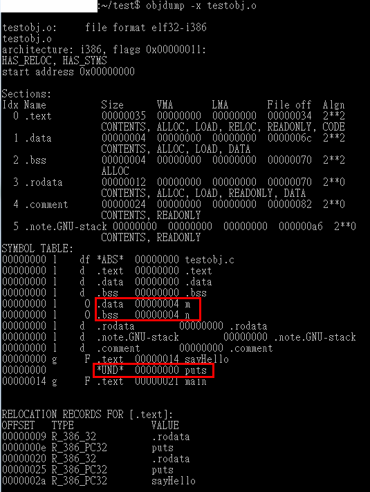 linux與嵌入系統: 用objdump指令觀察ELF檔案