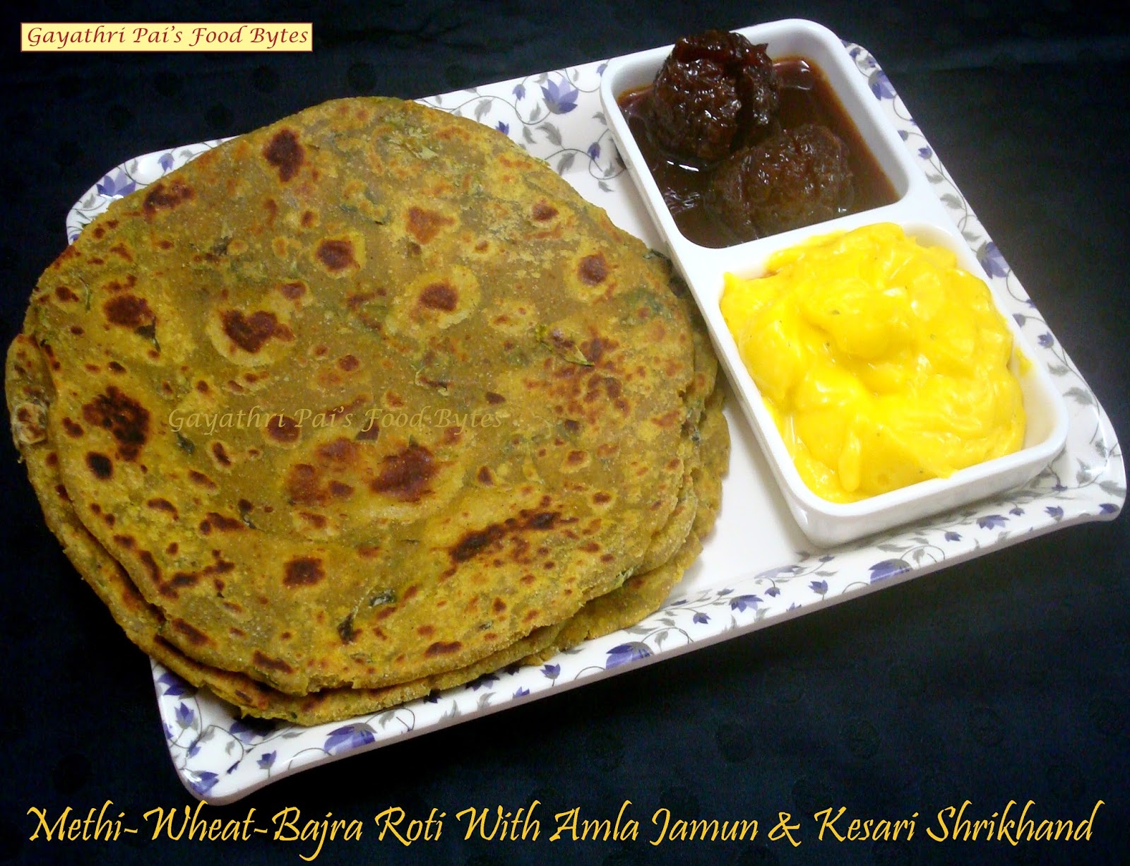 Gayathri Pai's Food Bytes: Methi Roti With Wheat ~ Bajra.