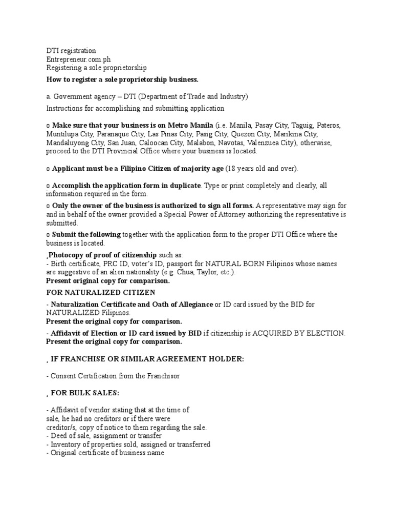 dti application form - philippin news collections