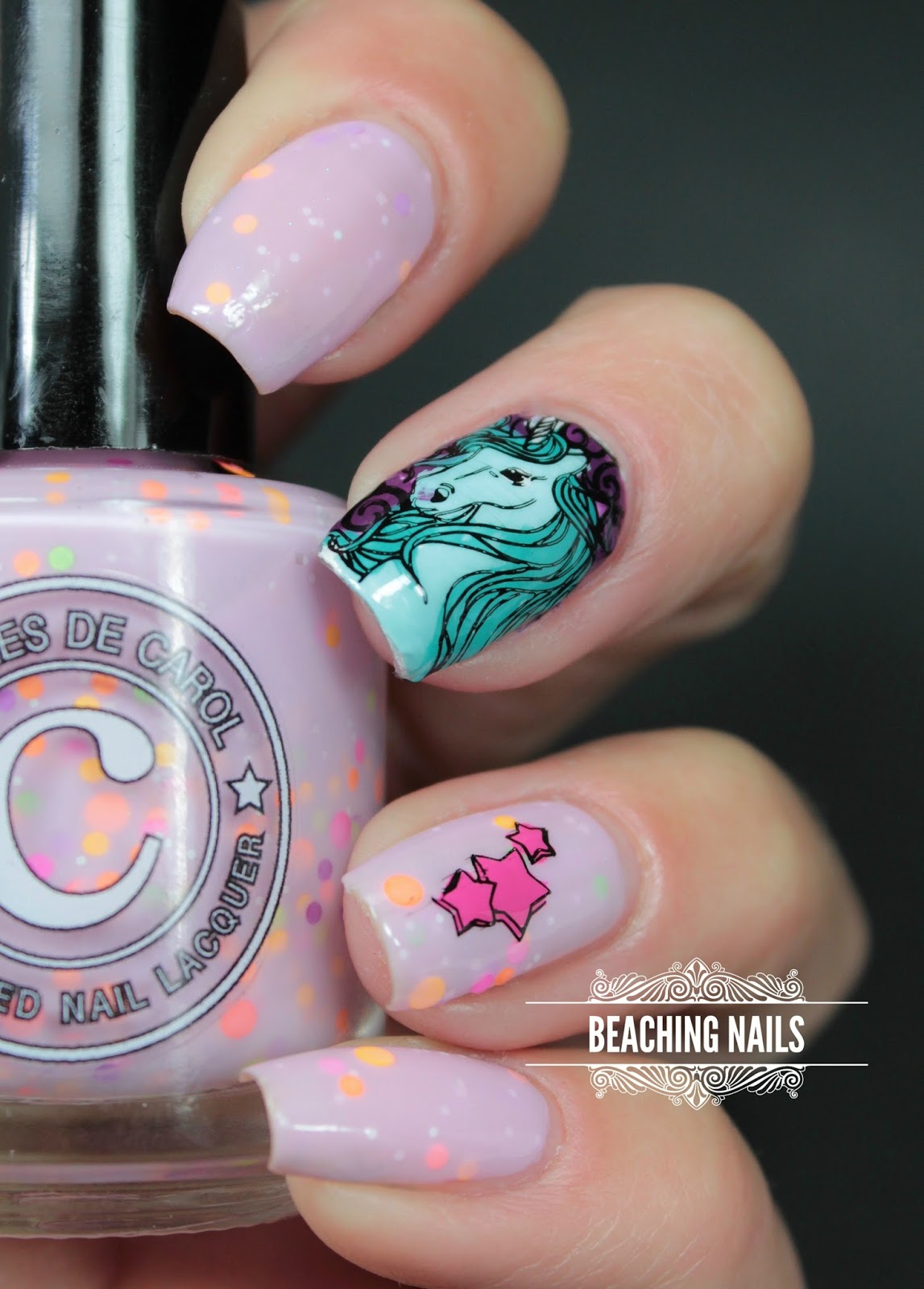 Surfer Girl aka Beaching Nails: Unicorn Mani Fun
