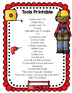 Tools Printable ~ Preschool Printables