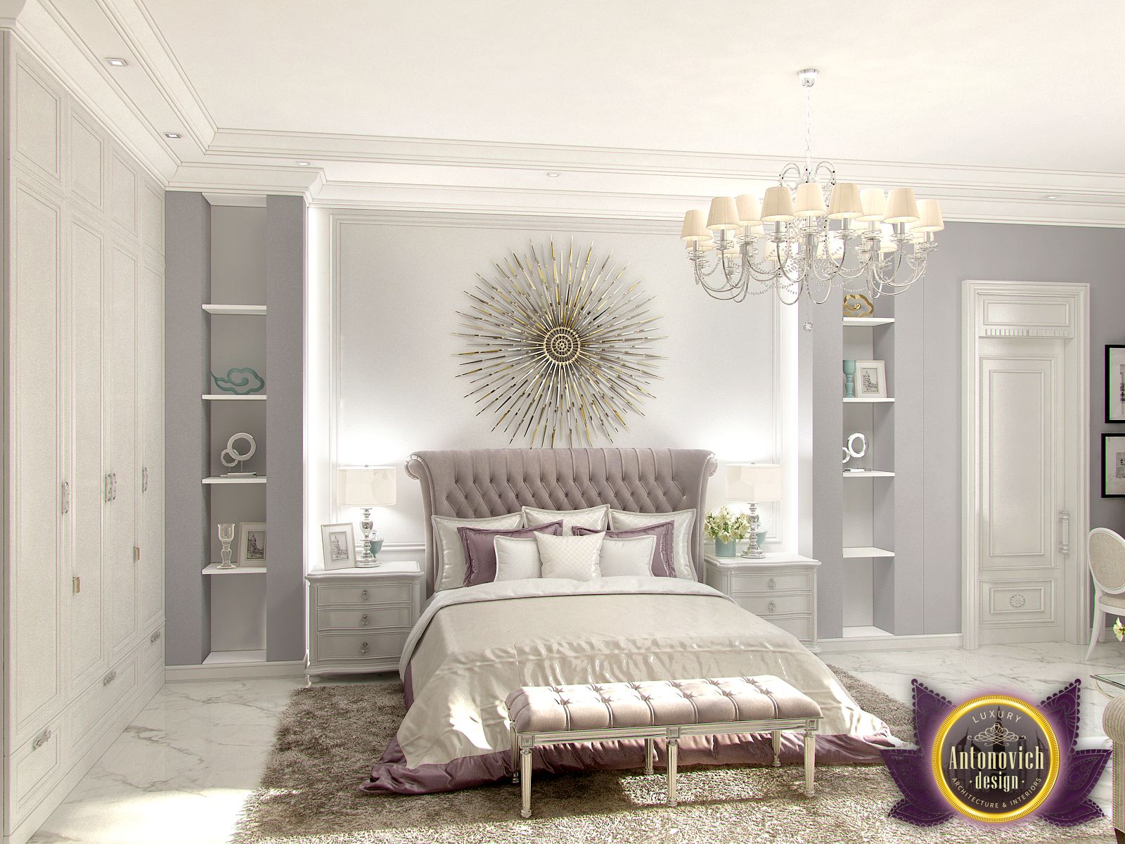 LUXURY ANTONOVICH DESIGN UAE: Modern bedroom designs by Katrina Antonovich
