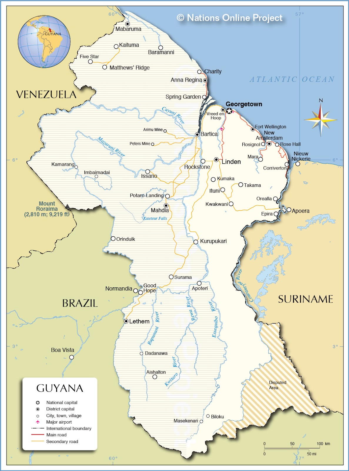 Mapas Geográficos da Guiana