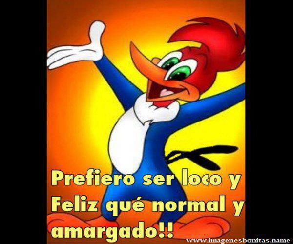 Frases con imágenes : Prefiero ser loco y feliz que normal y amargado