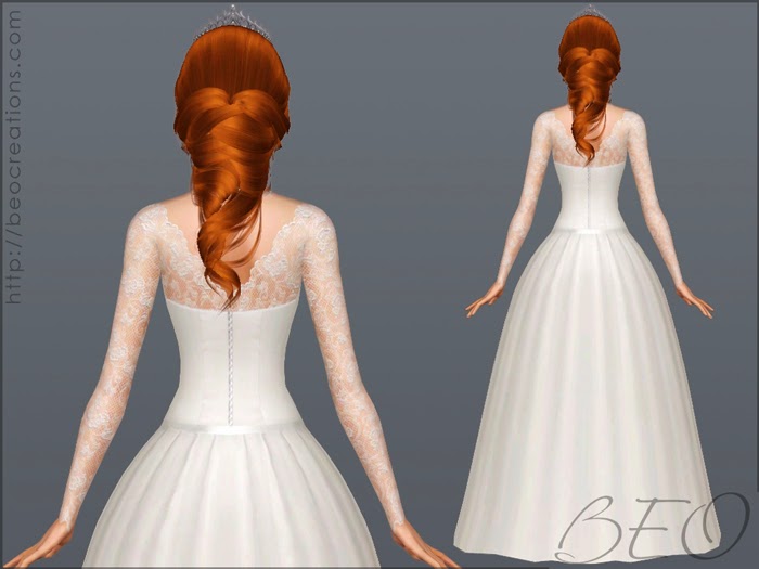 My Sims 3 Blog: Wedding Dress 25 - Two Versions by BEO