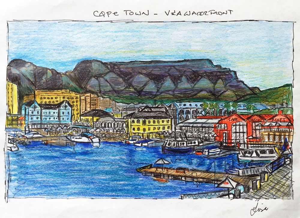 Lisa Lorenz Studio Blog: Cape Town painting idea - Colour to Sketch
