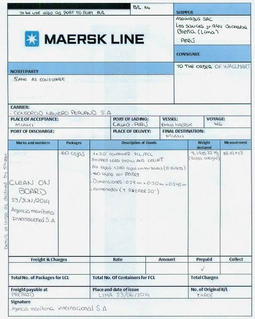 Espárragos: Documentos de Exportación