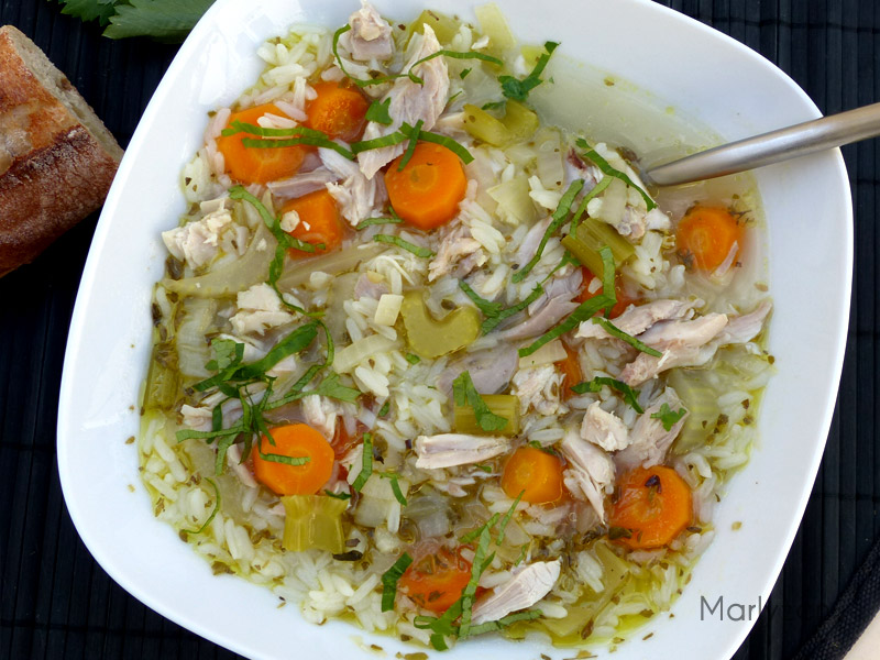 Soupe de poulet au riz | Marlyzen, cuisine revisitée
