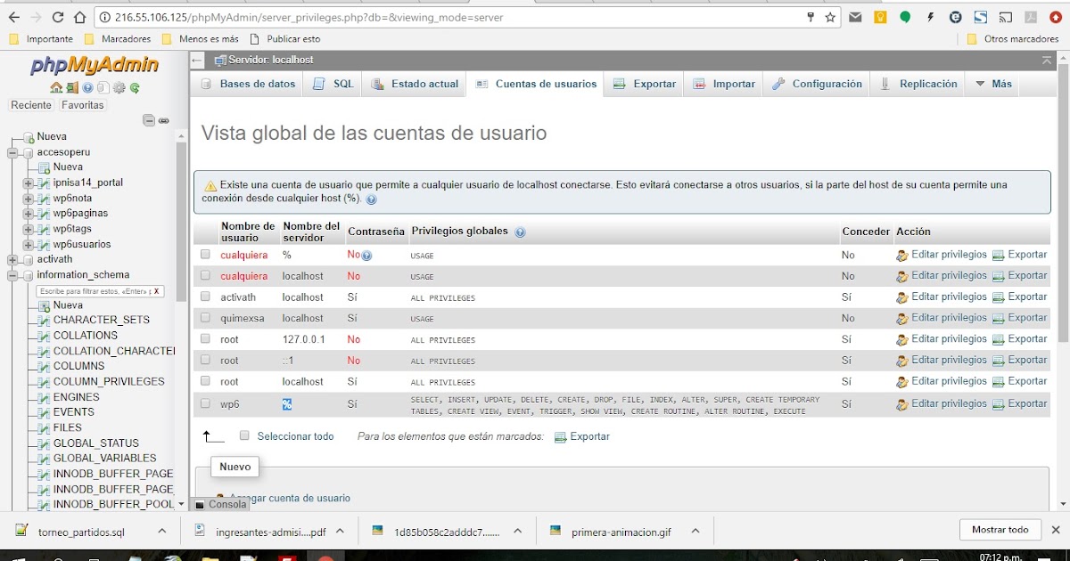 Tecnologías y programación web: Conectando con MySQL desde otro servidor