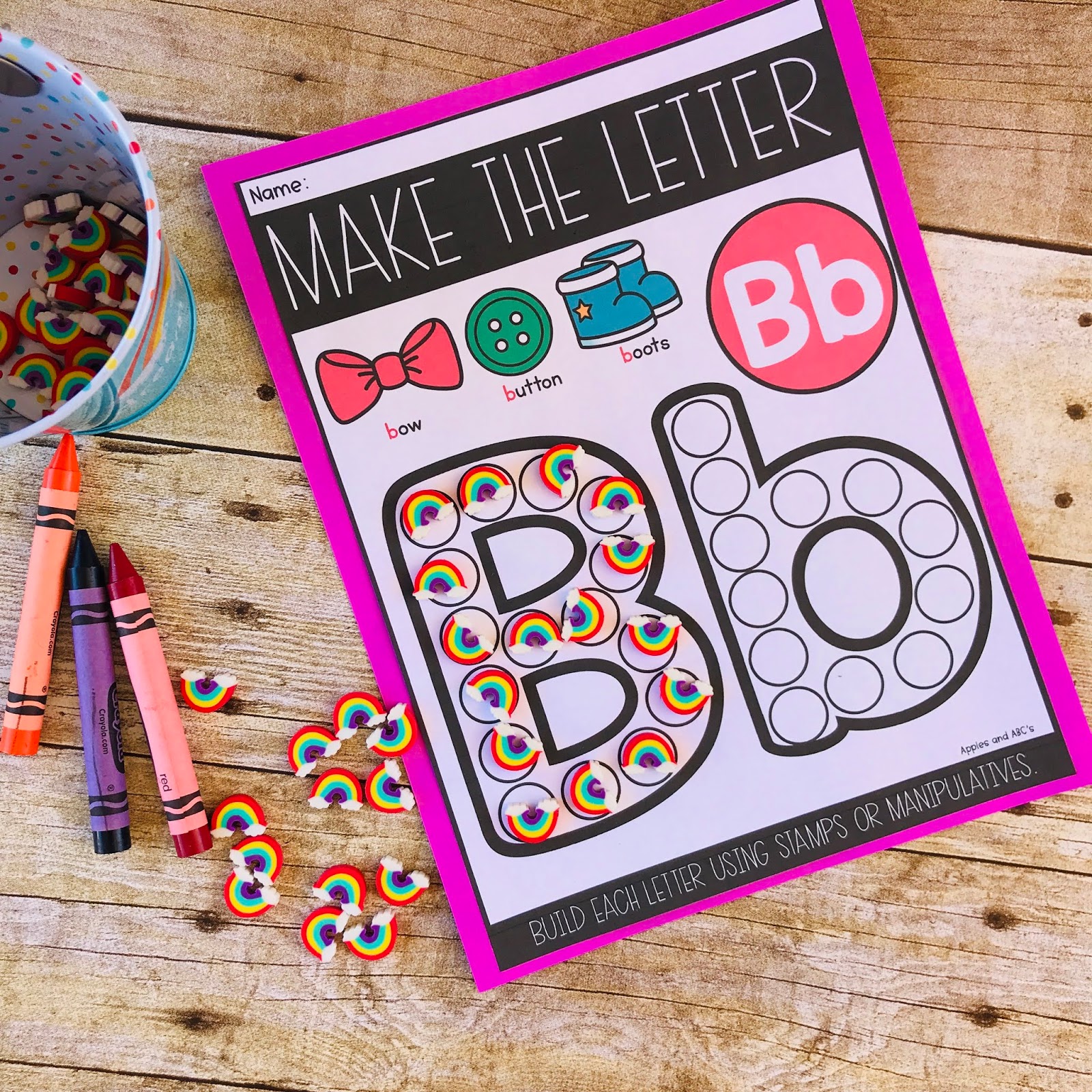 Letter Mats to Build the Letters - Apples & ABC's