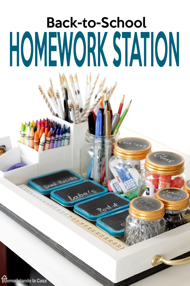 A simple Back-to-School Homework Station - Remodelando la Casa