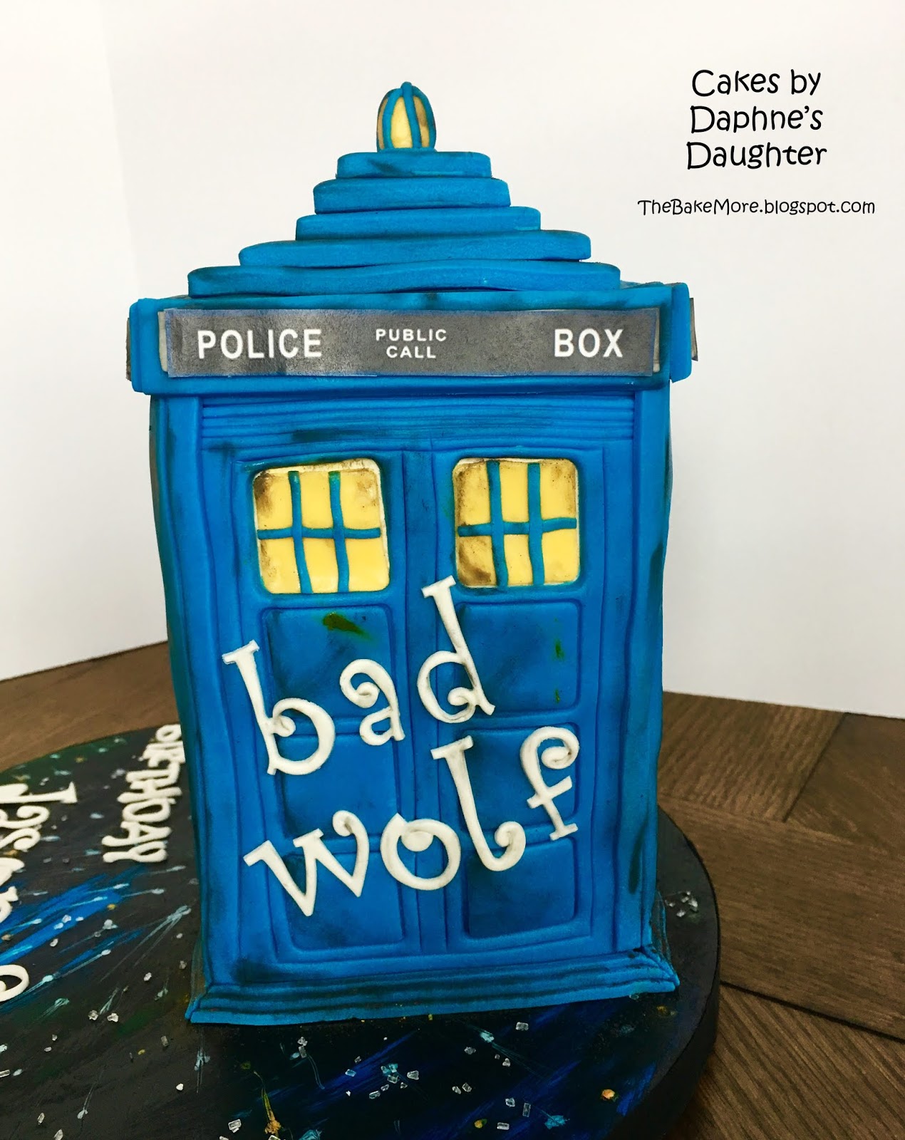 The Bake More: Dr Who's Bad Wolf Tardis Cake