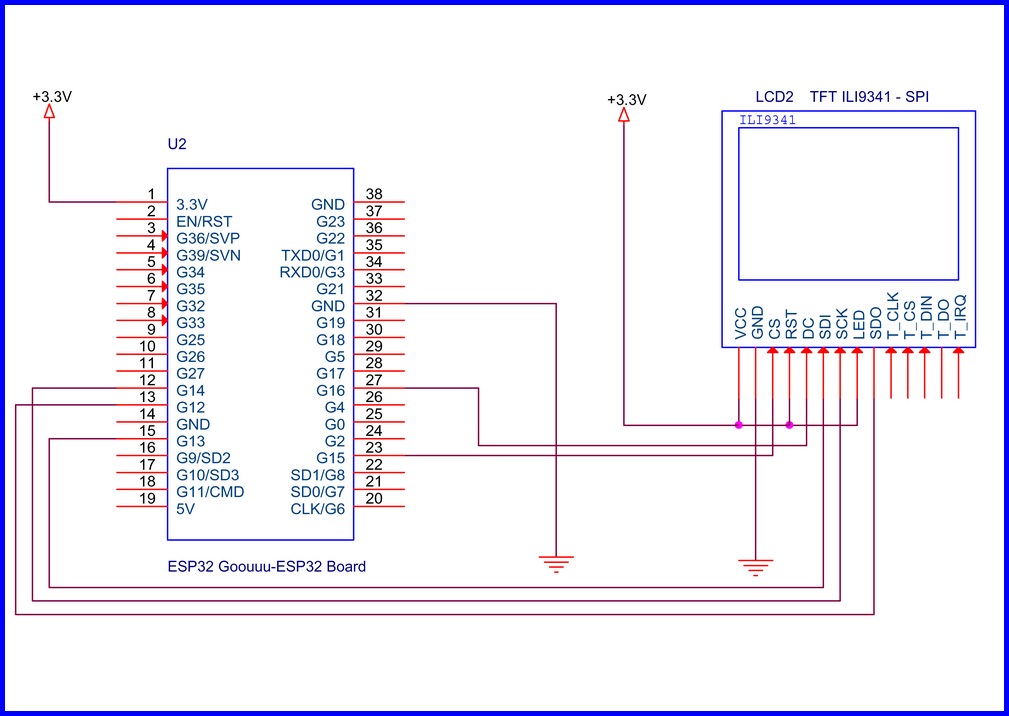 BugWorkShop - 甲蟲工作室: DIY - ESP32：ESP32 ILI9341 2.4吋 SPI TFT LCD 液晶屏電路（十三）