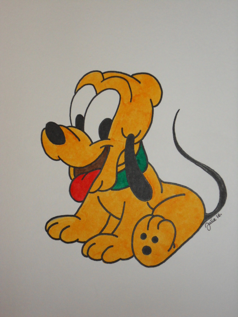 How To Draw Baby Pluto Step By Step Disney Characters