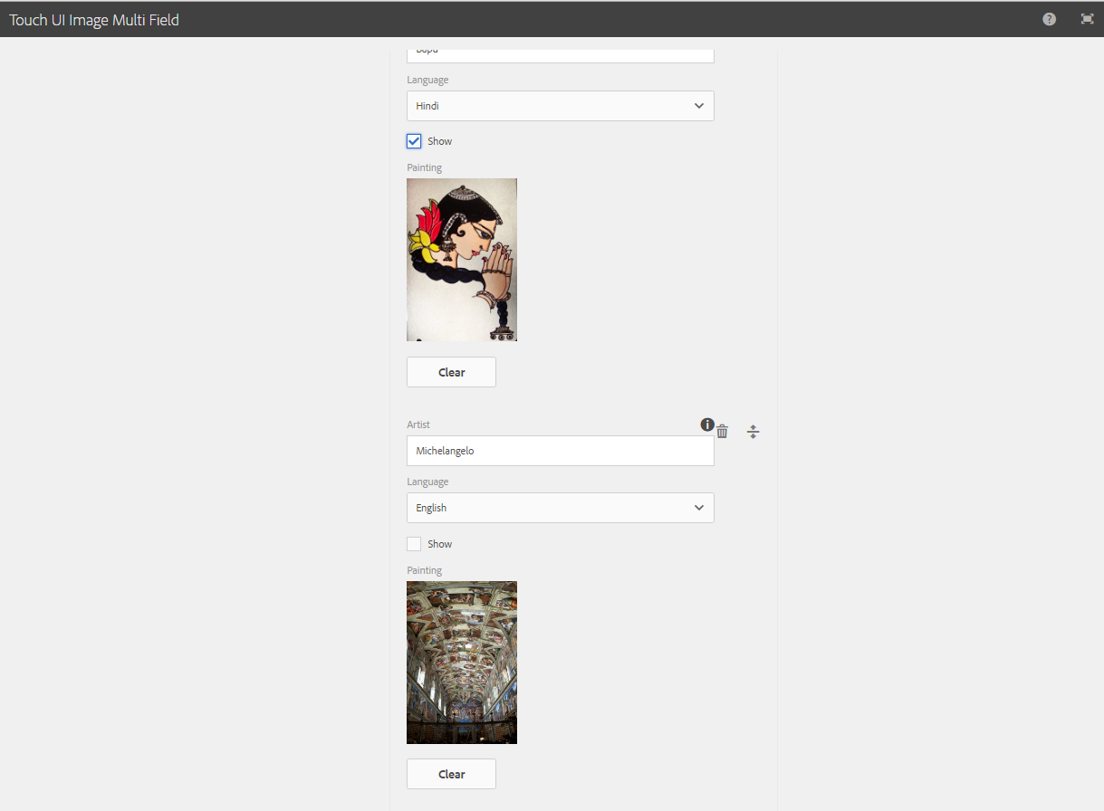 Experiencing Adobe Experience Manager (AEM, CQ): AEM 61 - Touch UI Image Multifield