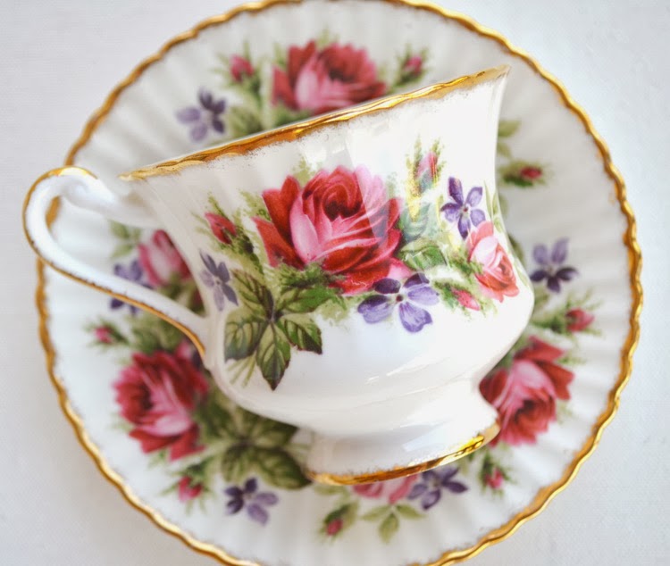 Keeping Things Simple...: Vintage tea cup collection at agardencottage