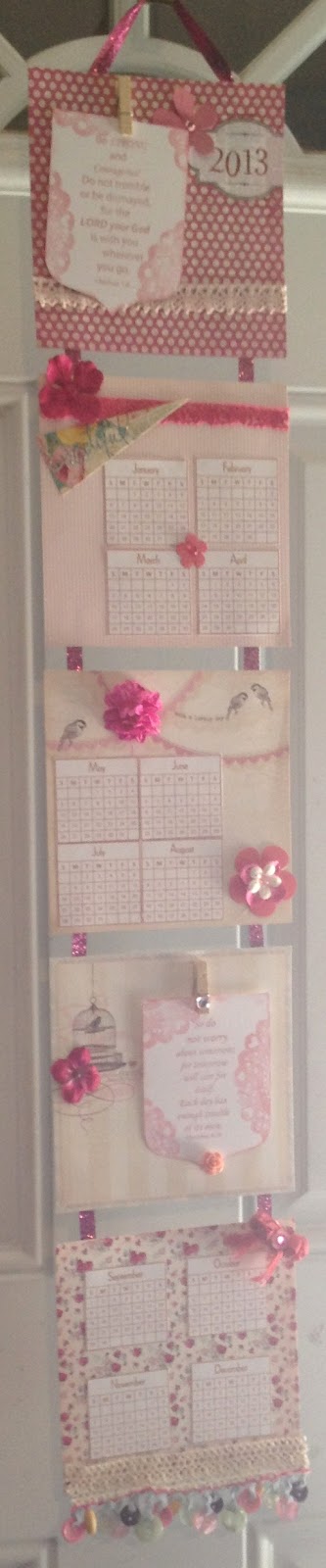 Queen Bee's Musings: Inspired Stamps Tutorial: Ribbon Calendar