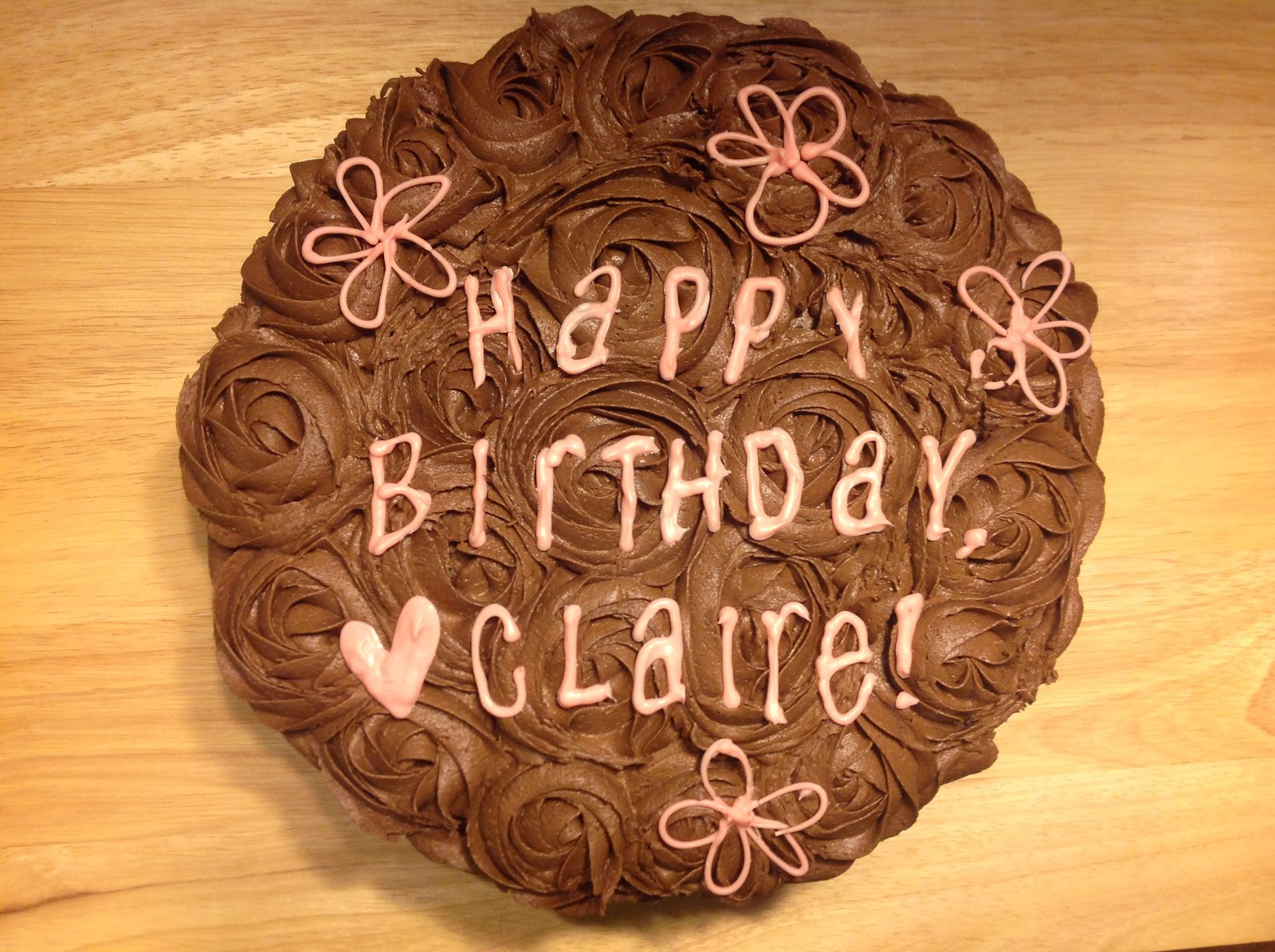 Cynicism and Butterflies: Rose Cake with Chocolate Letters