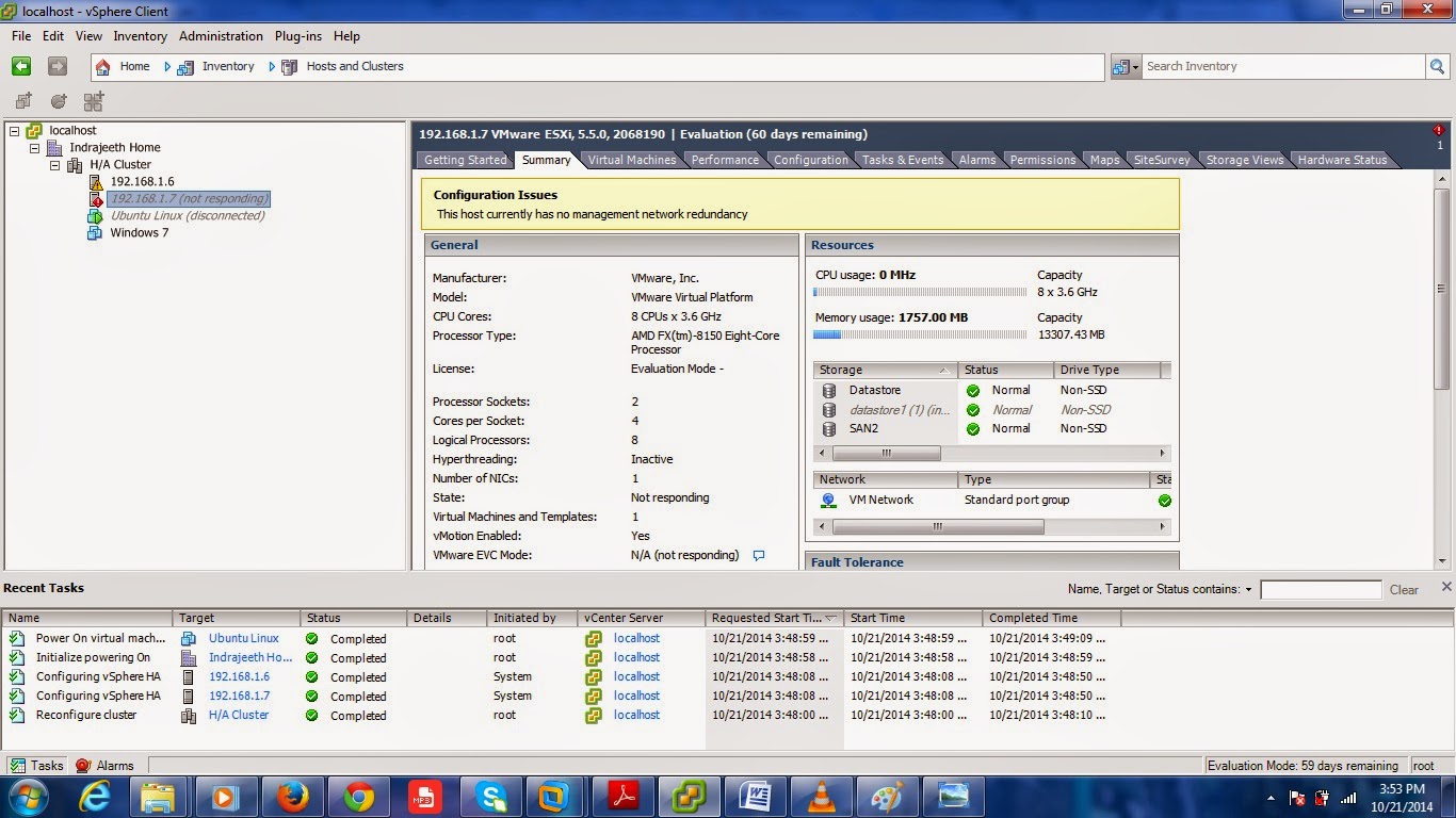 Vmware : vSphere High Availability (HA)