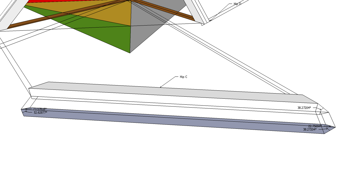 Roof Framing Geometry: Golden Rhombus Parallelogram Roof #2