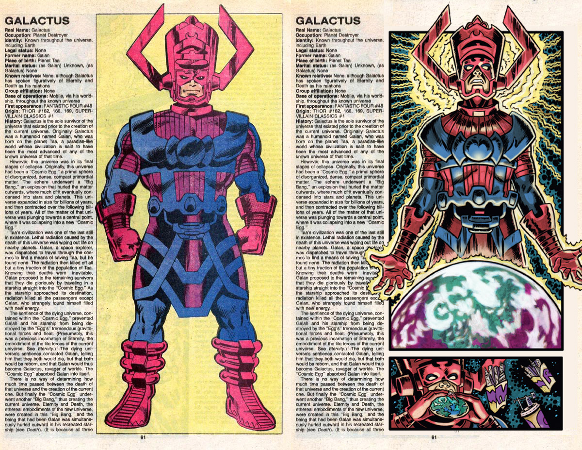 The Official Handbook to the Marvel Universe - REDUX Edition: GALACTUS ...