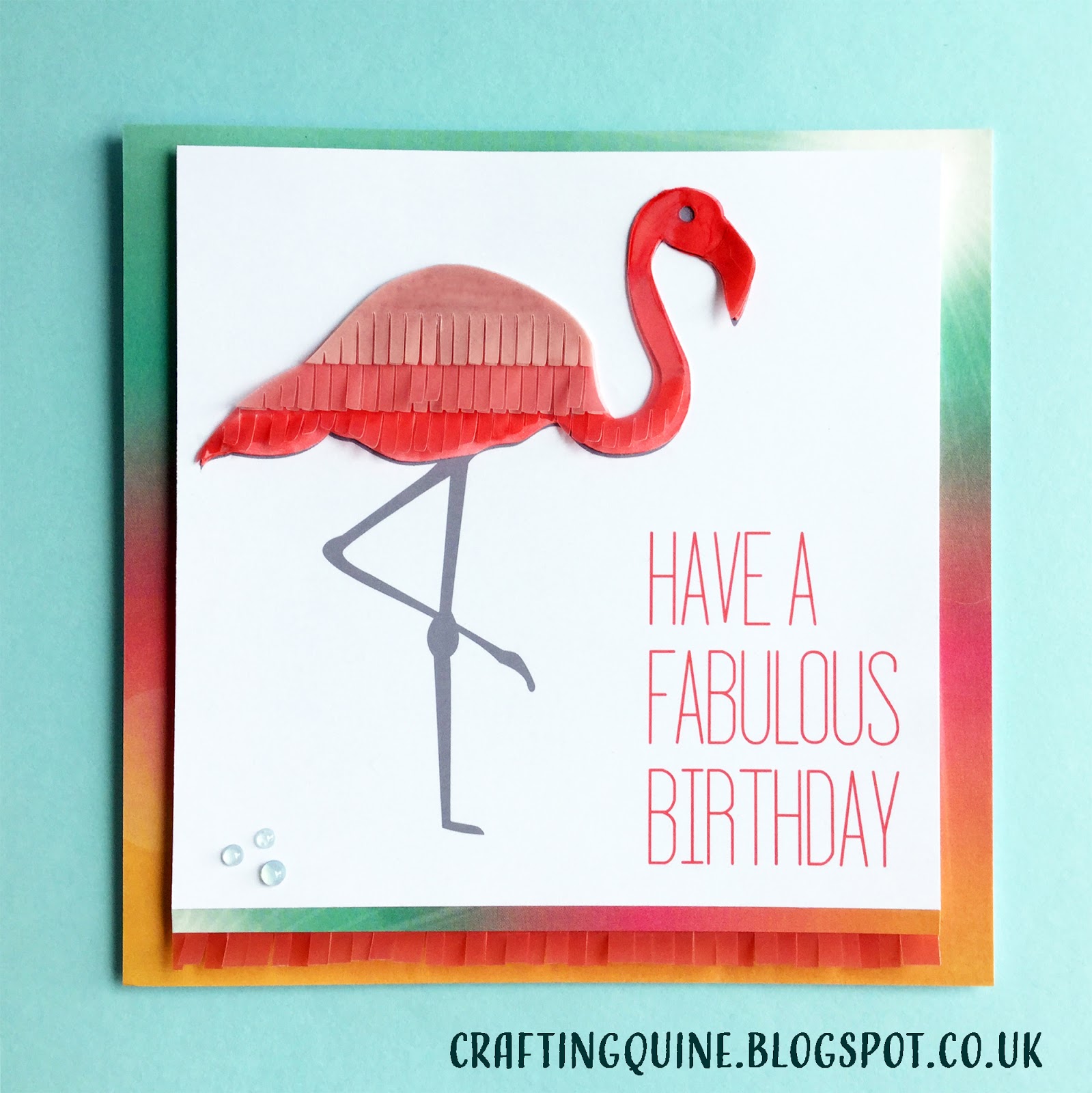 Crafting Quine: Fringed Flamingo Card with the Free File of the Week
