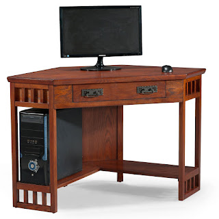 Corner Computer Desks For Small Spaces: Oak Corner Computer Desks