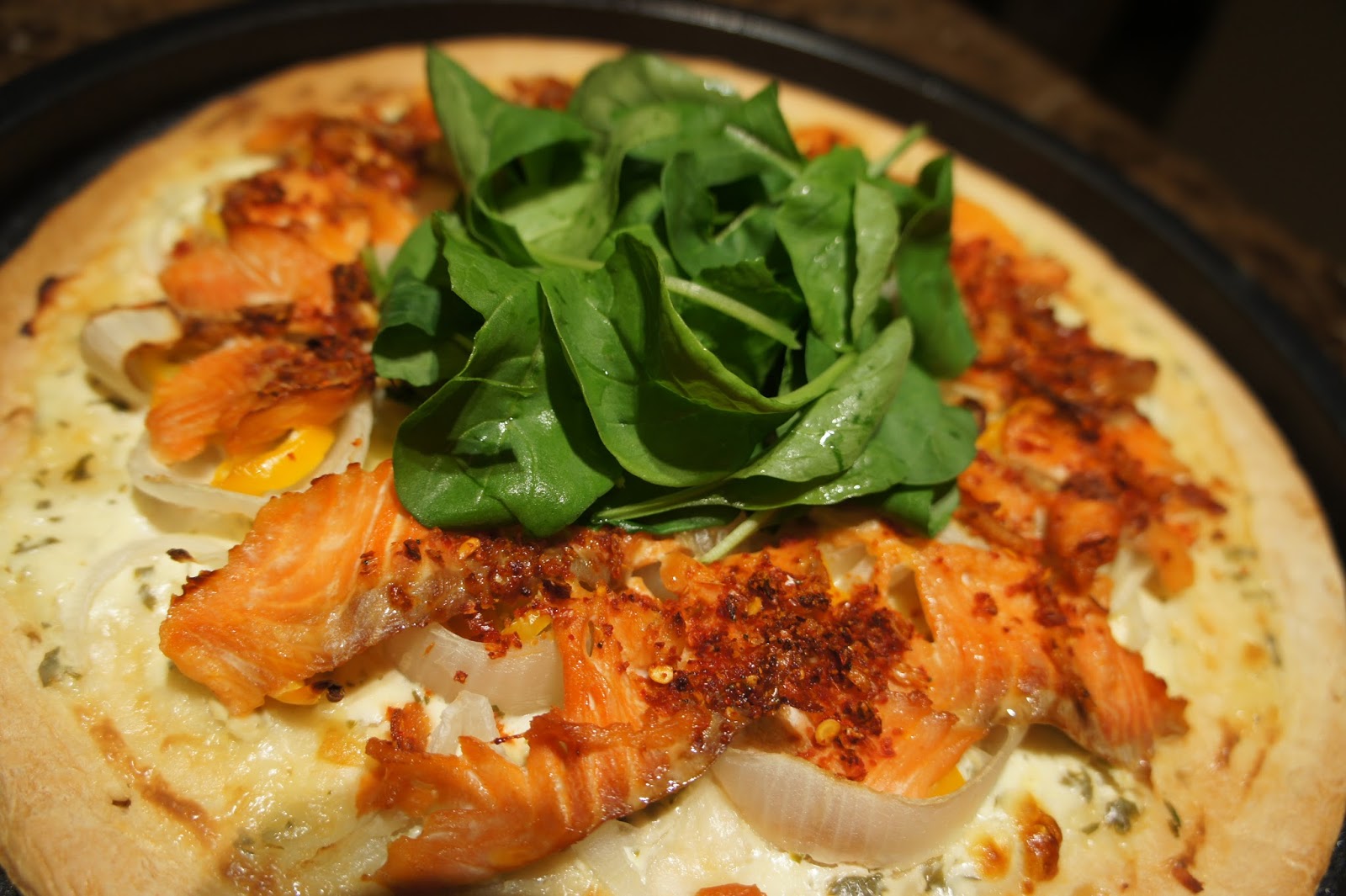 Say My Kitchen: Grilled Salmon Pizza with Crispy Sambal Shrimps