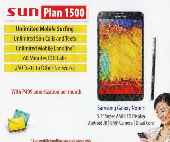 Samsung Galaxy Note 3 Now Available At Sun Plan 1500 - TeknoGadyet