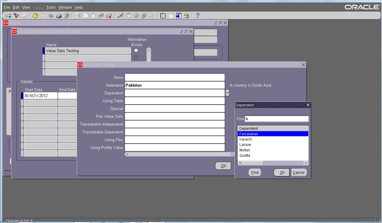 My Oracle World: Validation Type 'Dependent' in value sets in Oracle