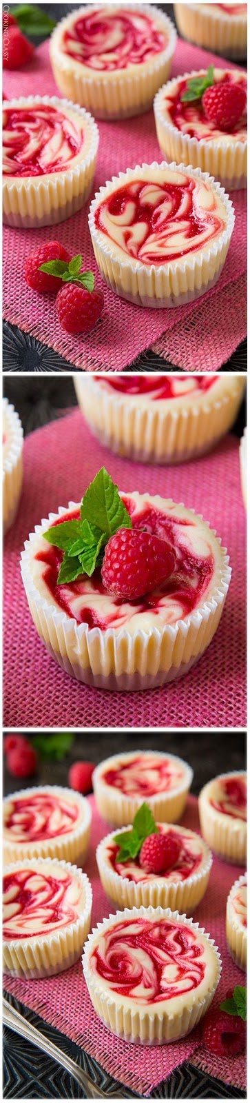 Raspberry Swirled Cheesecake Cupcakes - My Favorite food and Recipe