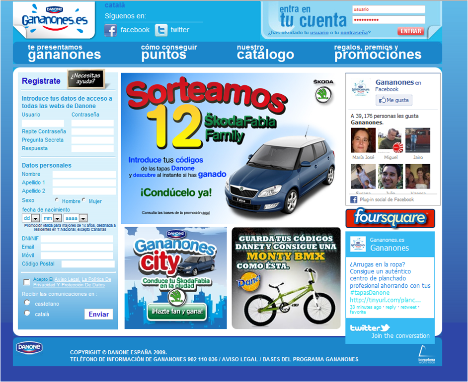 Creatividad online: minisite gananones