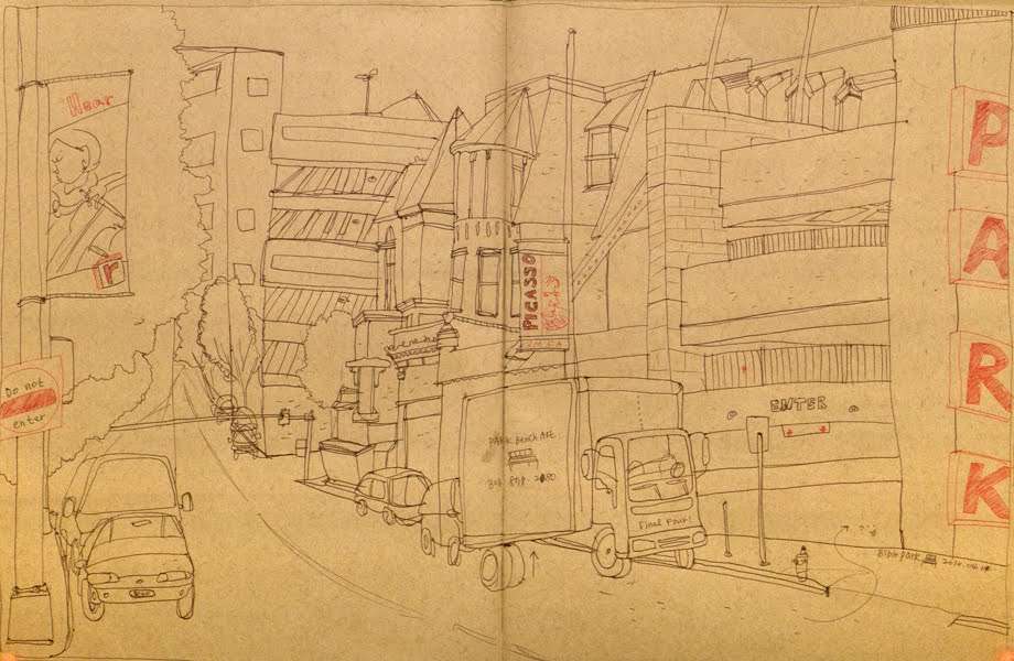 Bible Park : Brown paper sketchbook drawing
