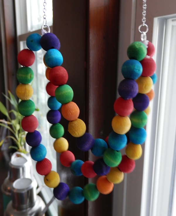 DIY: Wooden Rainbow Bead Necklace | Neon Rattail