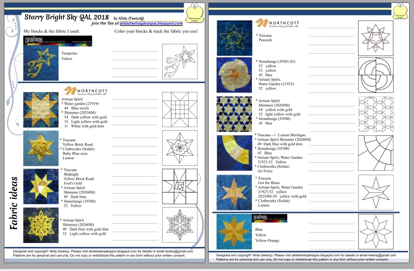 Starry Bright Sky Sundays (8): preview blocks in fabric! | Alida ...