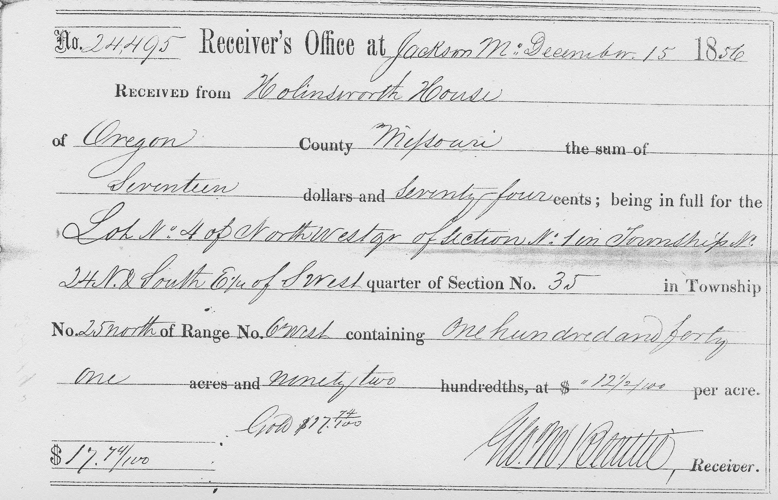 Welcome to Genealogy By Ginger!: Land Case Files – Part 3 – Cash Entries