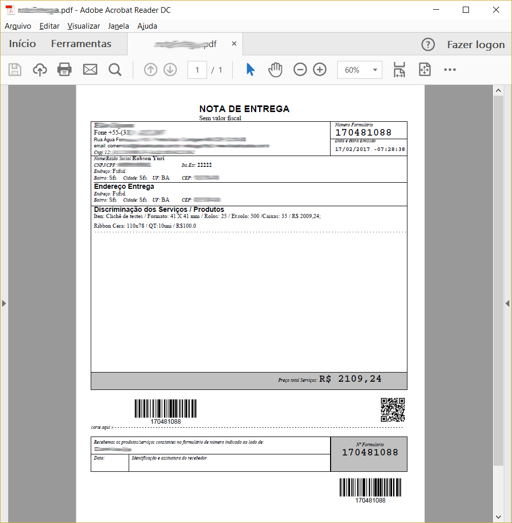 Flexototal: Imprimindo Formulário (nota) de entrega no Galileo!