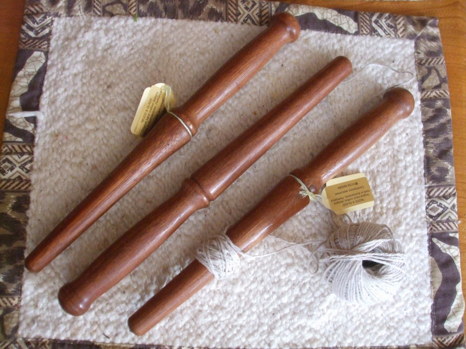 Perfect weather for spinning and knitting: hand-crafted spindles ...