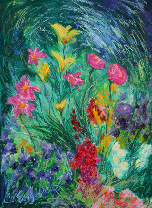 Carol Engles Art: Dream Garden Three, abstract garden painting by Carol ...
