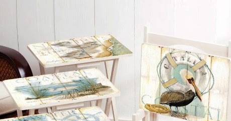TV Tray Tables with a Coastal Beach Theme