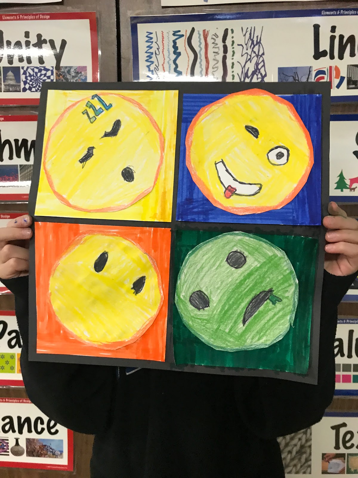 Elements of the Art Room: 4th Grade Pop Art Emojis 😄
