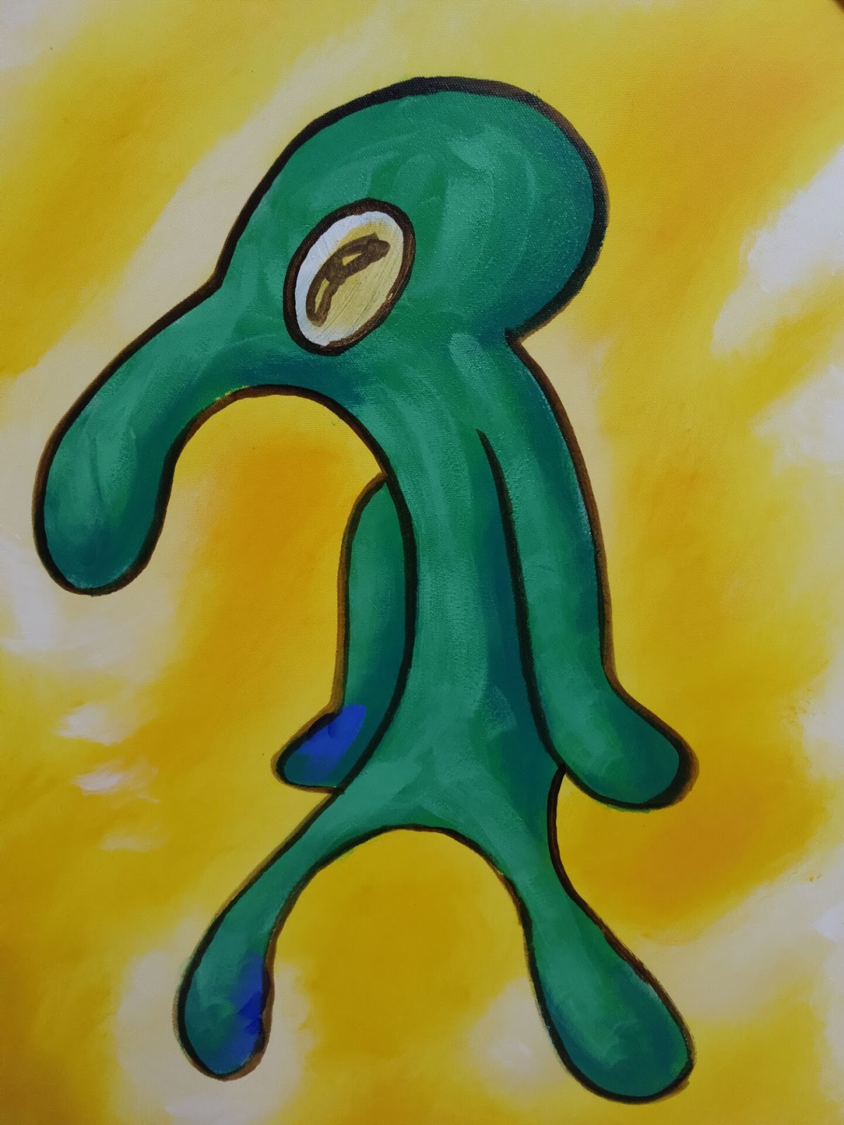 Hand painted artwork Premium canvas Old Bold and Brash Squidward Oil ...