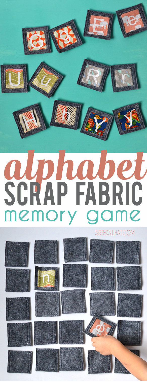 DIY Alphabet and Shapes Scrap Fabric Memory Game - Sisters, What!