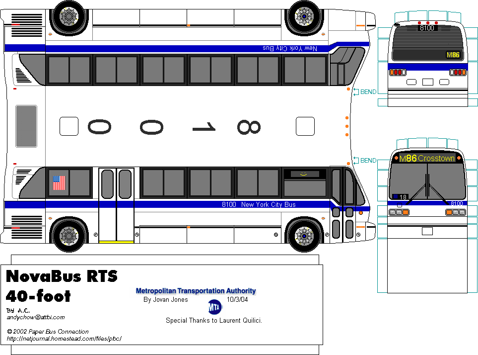 SP. Papel Modelismo: PaperBus NovaBus RTS 40 foot - Metropolitan ...
