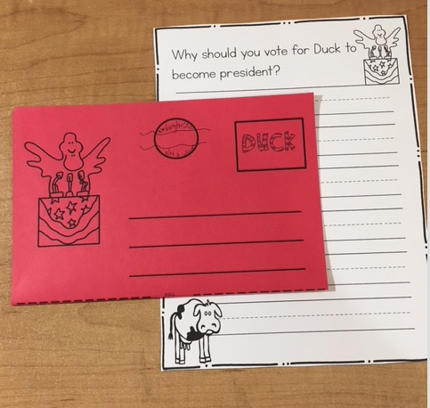 Duck for President Envelope and Writing Craft ~ Preschool Printables